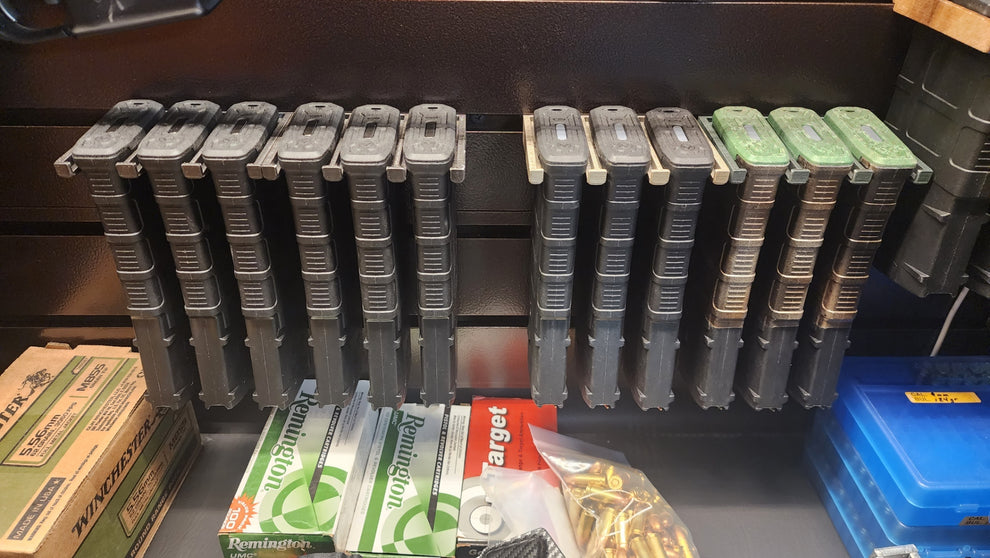 Mount for AR 15 Pmag / TMAG Mags - Slatwall | Magazine Holder Storage ...