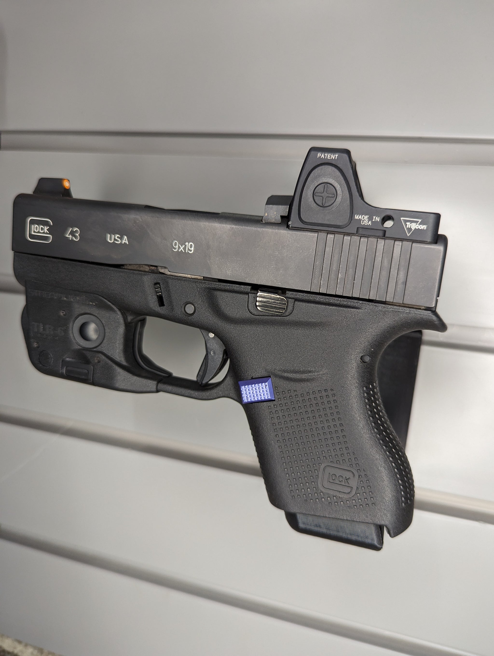 Magwell Mount for Glock 43 - Slatwall | Handgun Holder Storage Rack ...